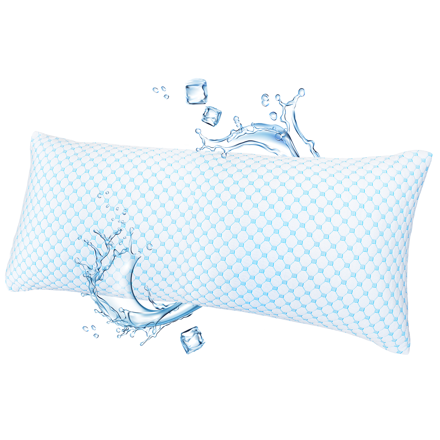 Memory Foam Cooling Pillow Heat and Moisture Reducing Ice Silk and Gel ...